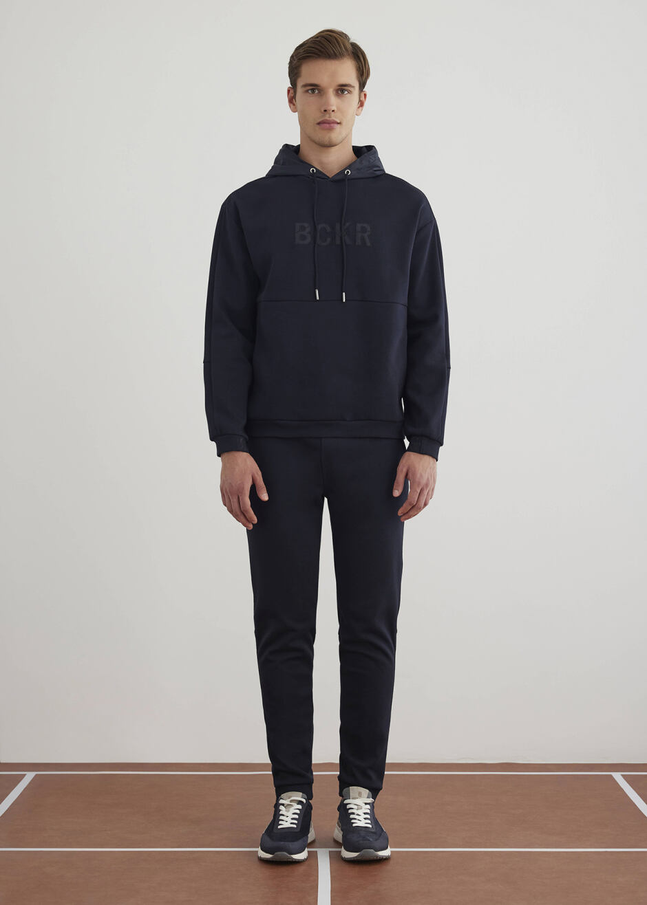 Lacivert Renk Logo Nakışlı Kapüşonlu Sweat Sweatshirt Boris Becker -NAVY